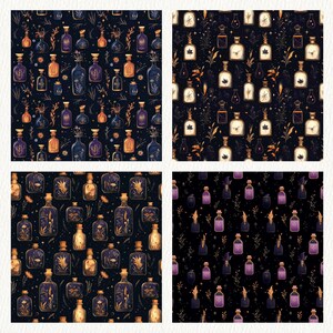 Witchy Spell Potion Pattern Seamless Digital Papers - Printable ...