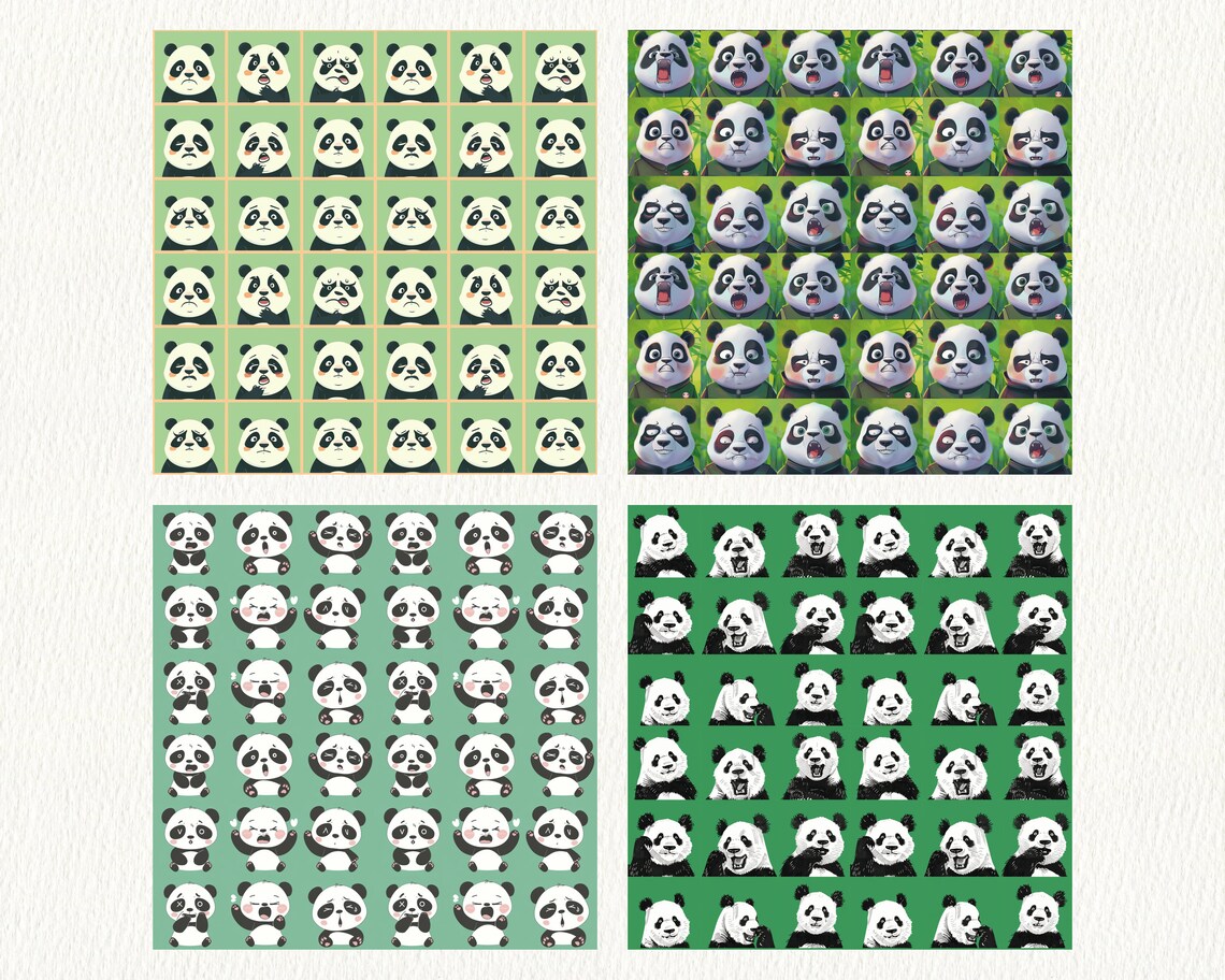 Funny Panda Pattern Seamless Digital Papers - Printable Scrapbook Paper ...