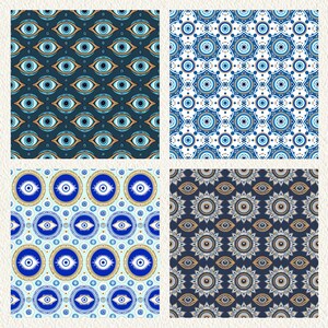 Evil Eye Amulet Pattern Seamless Digital Papers - Printable Scrapbook ...