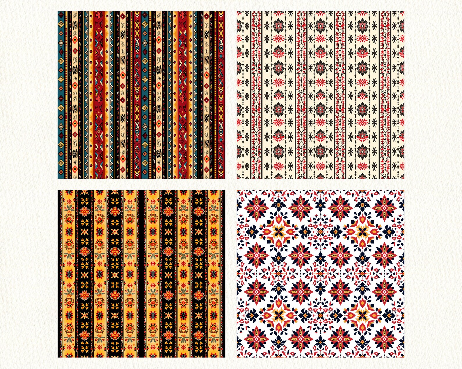 Bulgarian Ethnic Pattern Seamless Digital Papers - Printable Scrapbook ...