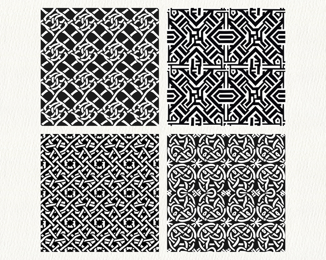 Viking Geometric Pattern Seamless Digital Papers Printable Scrapbook ...