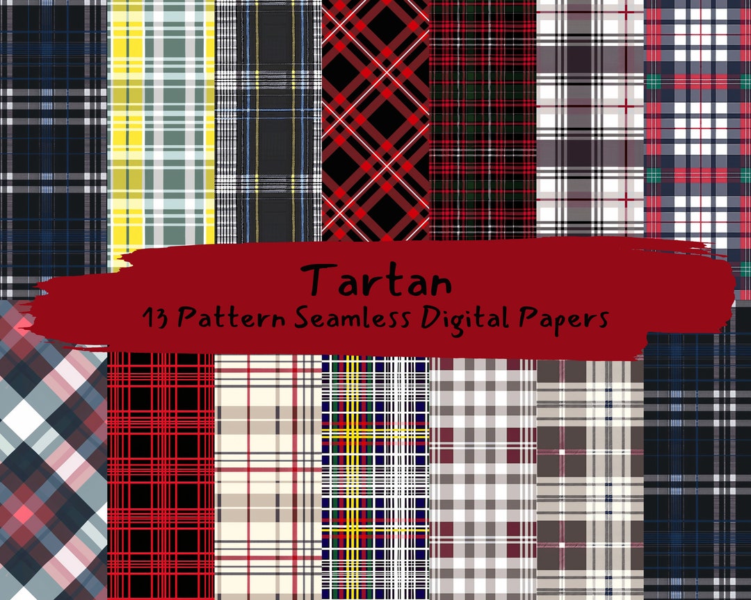 Tartan Pattern Seamless Digital Papers - Printable Scrapbook Paper ...