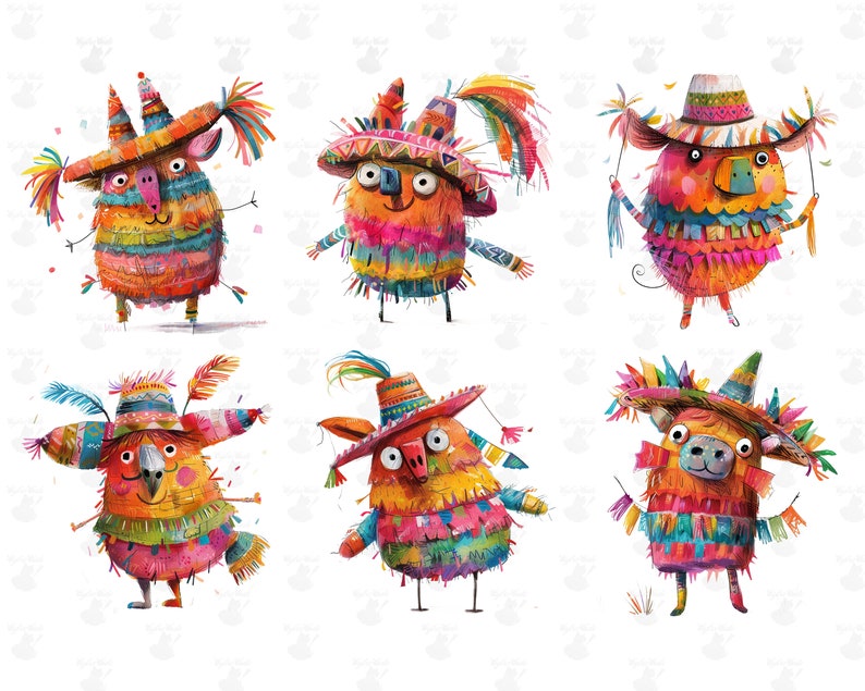 Mexican Pinata Digital Printable Clipart Bundle in PNG Format ...