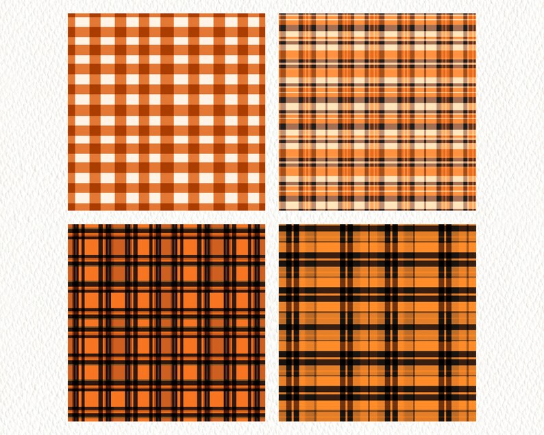 Orange Light Plaid Pattern Seamless Digital Papers - Tile Patterns ...