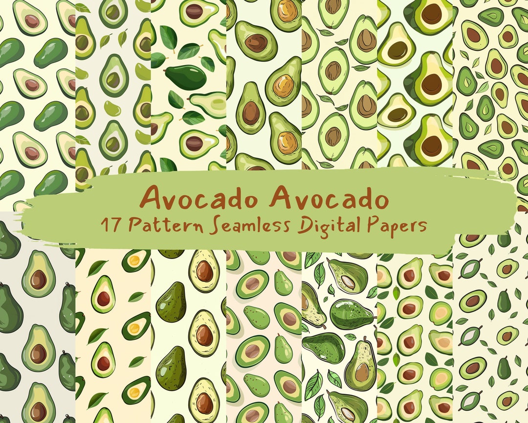 Avocado Avocado Pattern Seamless Digital Papers - Printable Scrapbook ...