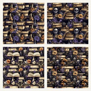 Witches Library Repeat Pattern Seamless Digital Papers - Printable ...