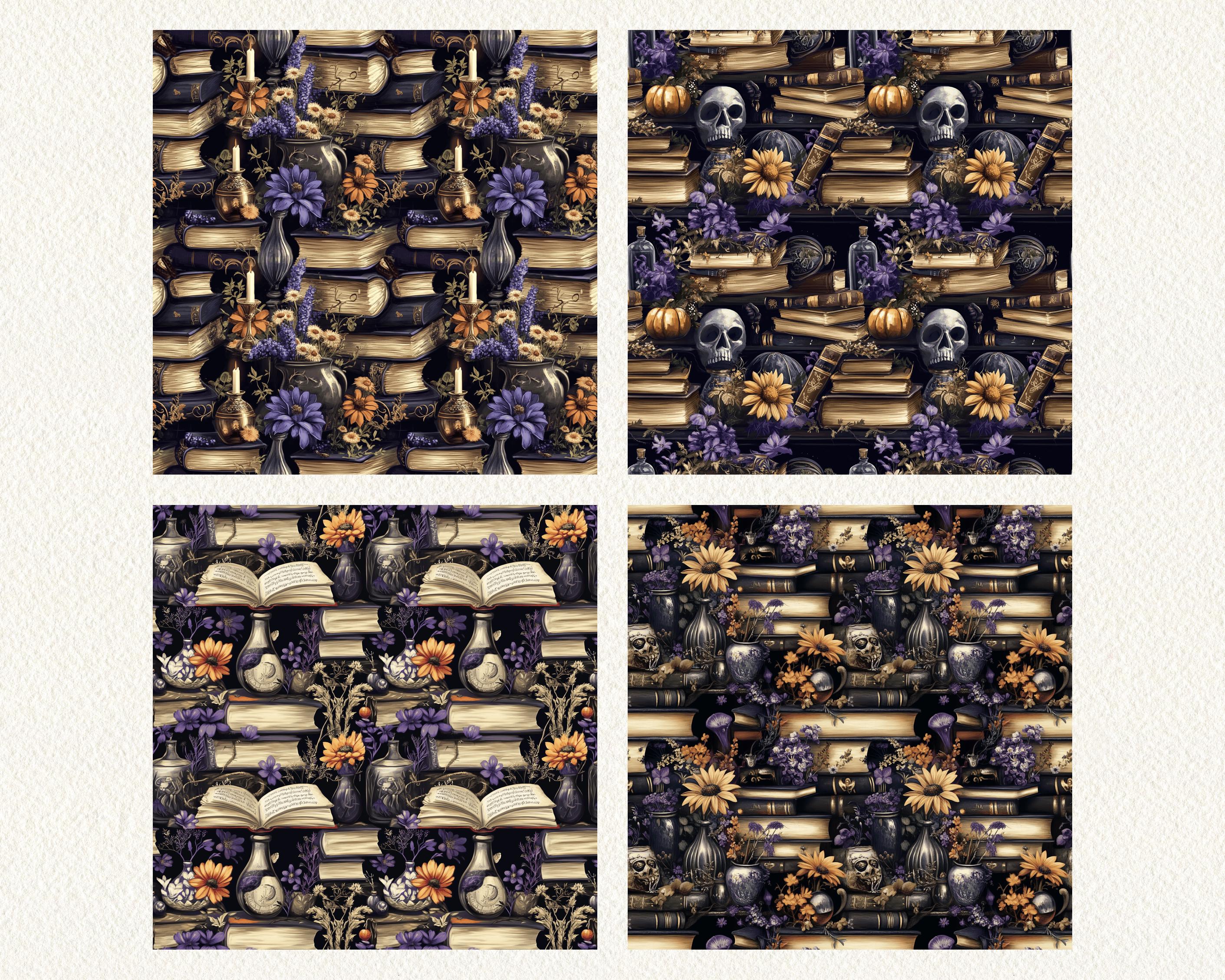 Witches Library Repeat Pattern Seamless Digital Papers - Printable ...