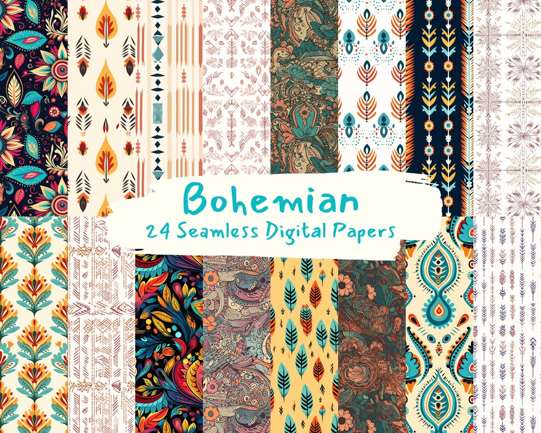 Bohemian Pattern Seamless Digital Papers - Tile Patterns Printable ...