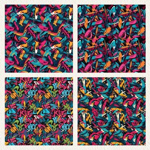 Graffiti Funk Pop Pattern Seamless Digital Papers Printable Scrapbook ...