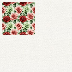 Christmas Rose Pattern Seamless Digital Papers - Printable Scrapbook ...