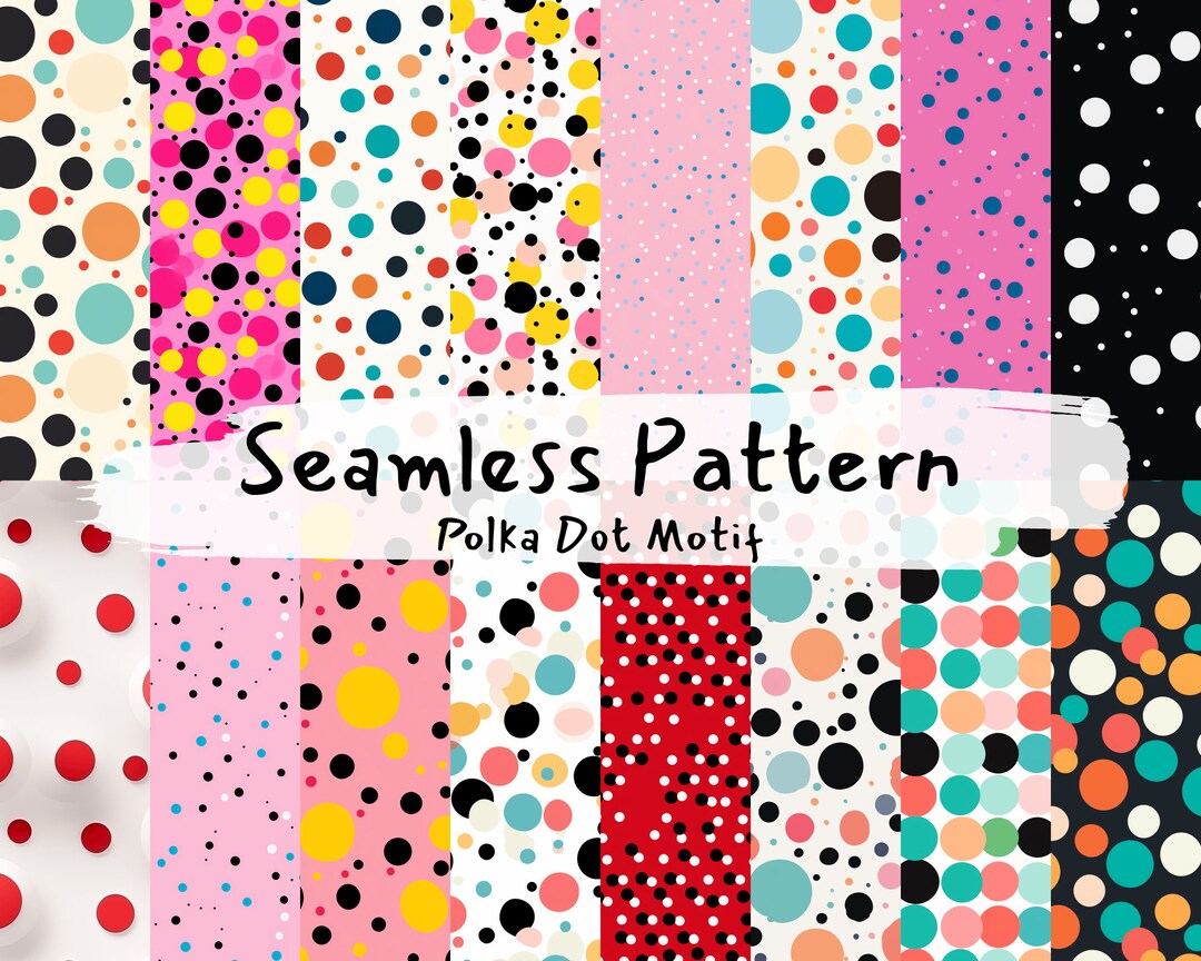 Seamless Pattern Polka Dots Motif Digital Paper - Seamless Tile ...
