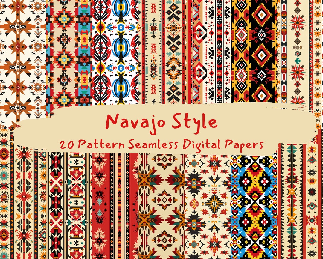 Navajo Style Pattern Seamless Digital Papers - Printable Scrapbook ...