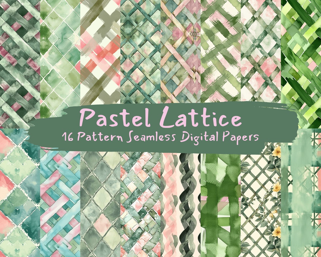 Pastel Lattice Pattern Seamless Digital Papers - Tile Patterns ...