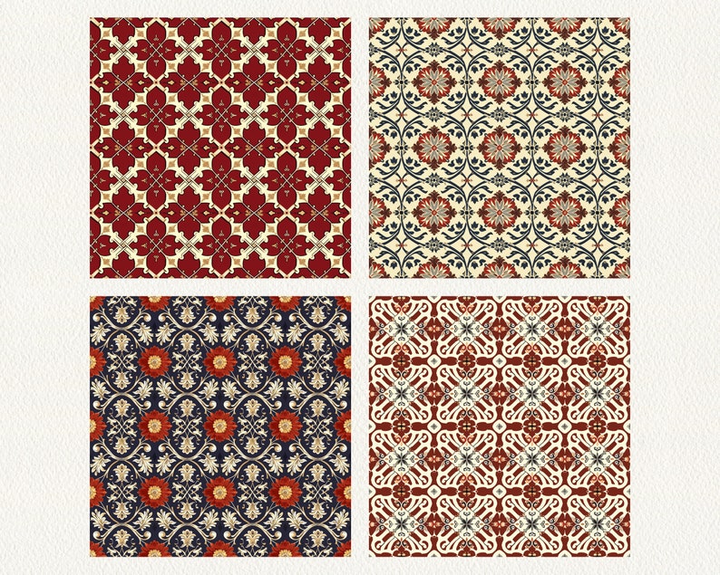 Medieval Splendor Pattern Seamless Digital Papers Printable Scrapbook ...