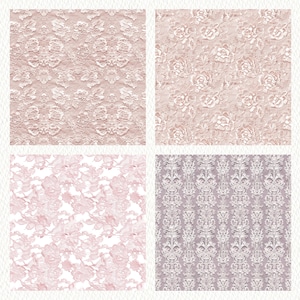 Dusty Rose Lace Pattern Seamless Digital Papers - Printable Scrapbook ...