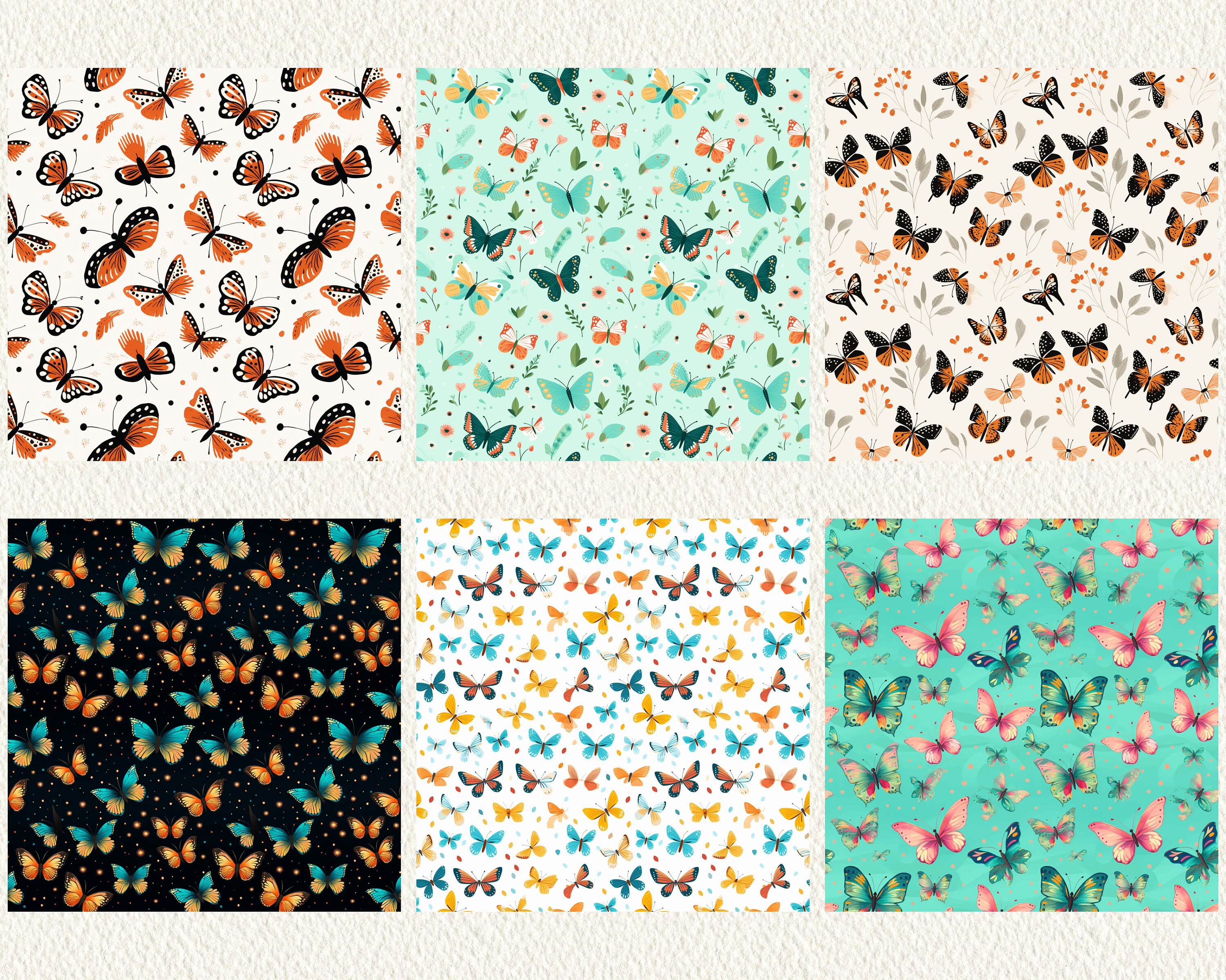 Butterfly Print Seamless Digital Papers Tile Patterns Printable ...