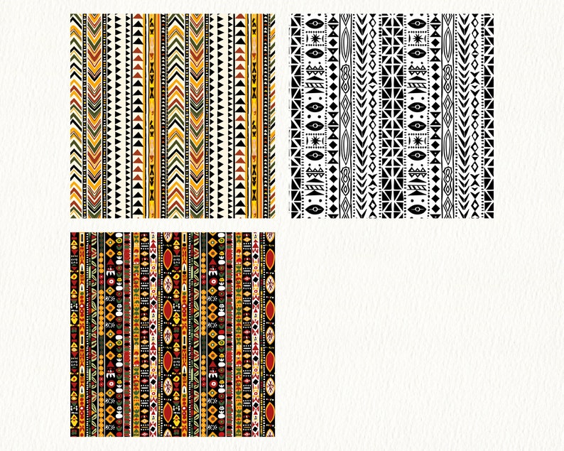Ethiopian Tribal Pattern Seamless Digital Papers - Printable Scrapbook ...