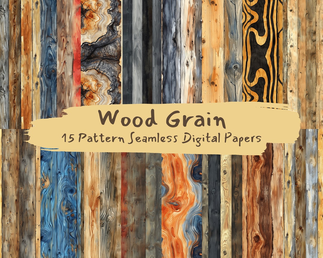 Wood Grain Pattern Seamless Digital Papers - Tile Patterns Printable ...