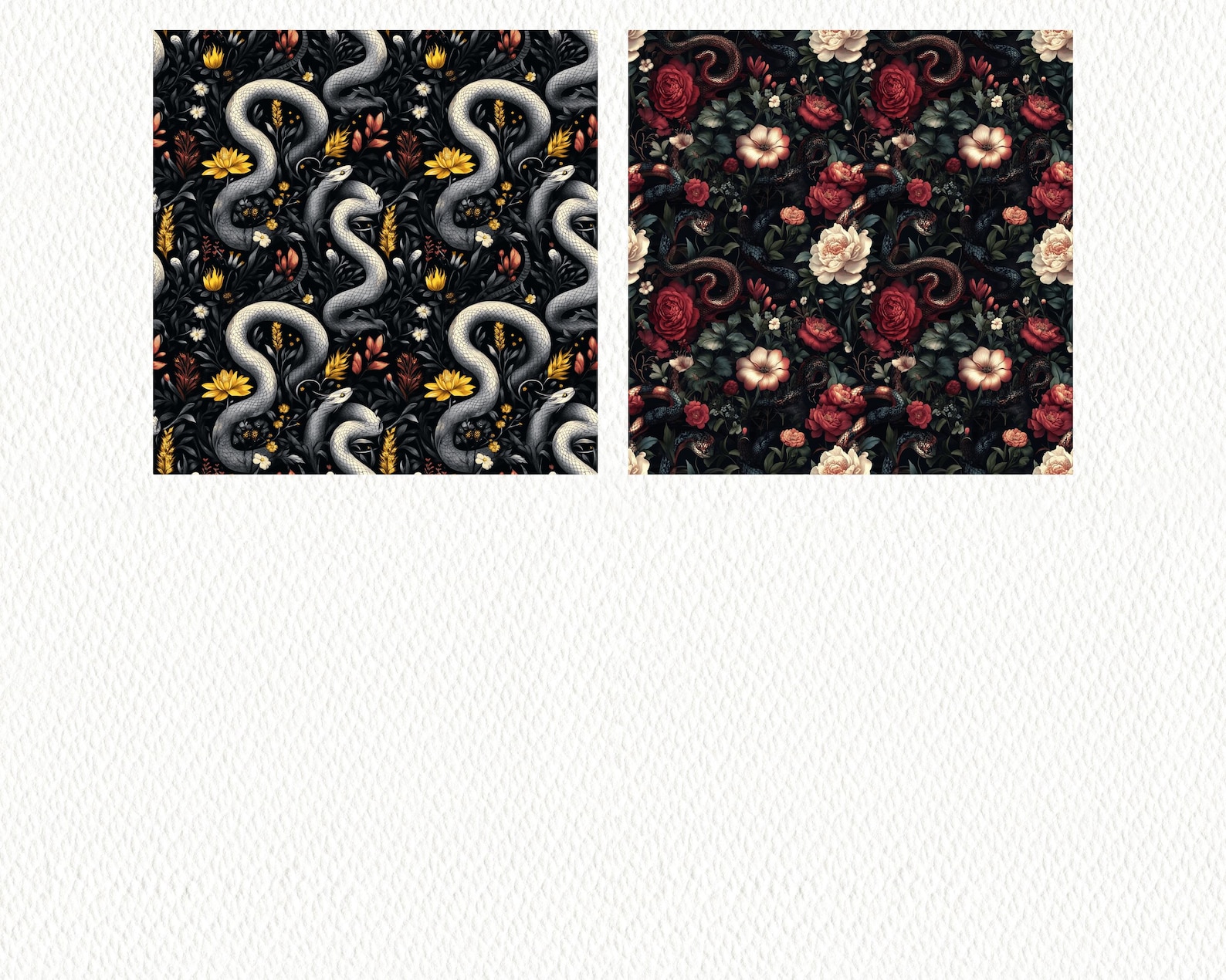 Enchanted Serpent Garden Pattern Seamless Digital Papers - Printable ...