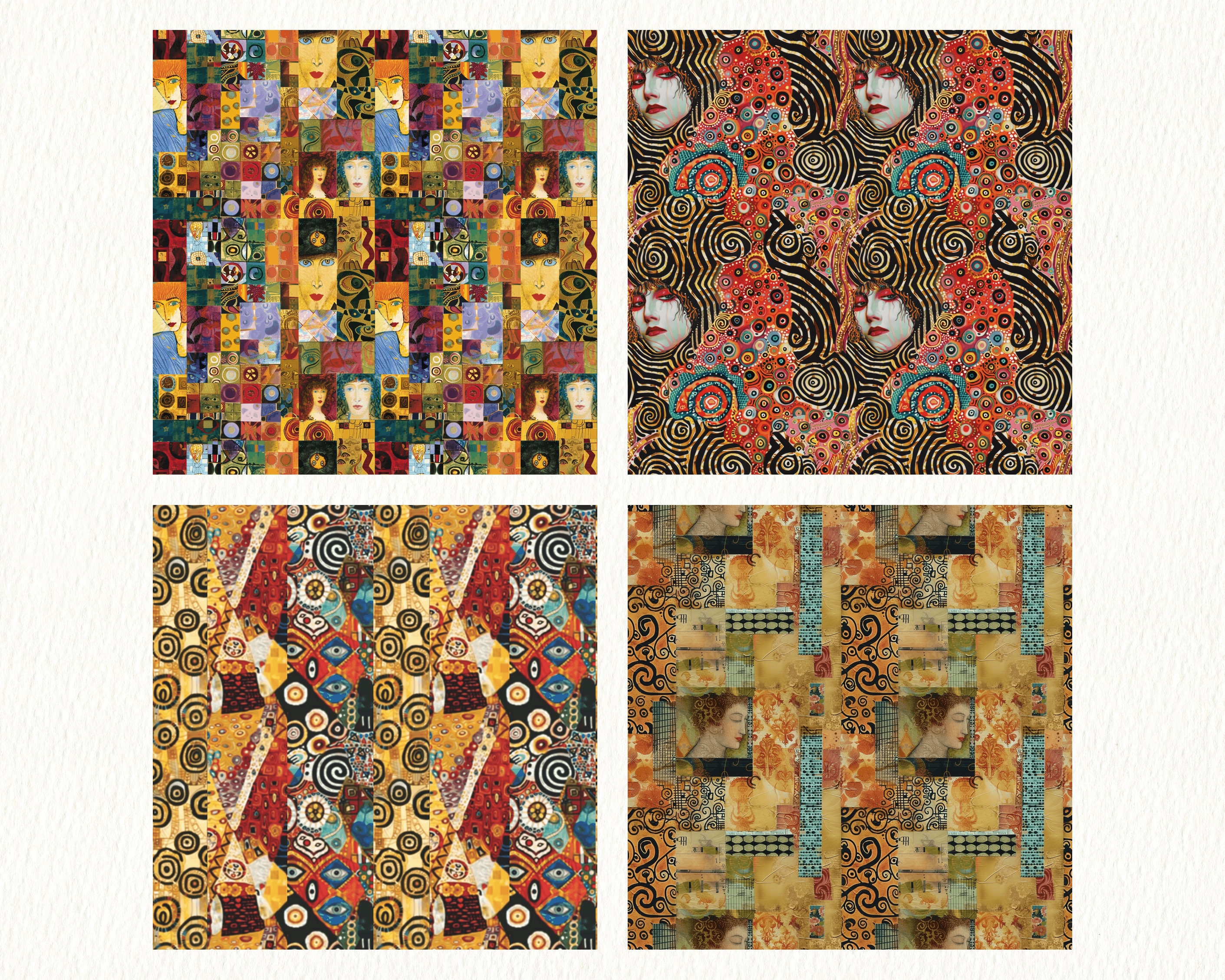 Klimt Backgrounds Pattern Seamless Digital Papers - Printable Scrapbook ...