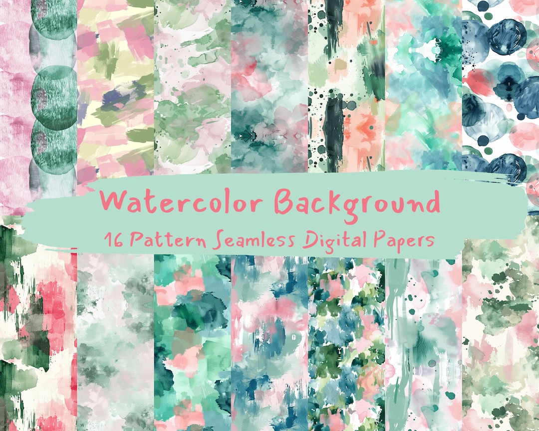 Watercolor Background Pattern Seamless Digital Papers - Printable ...
