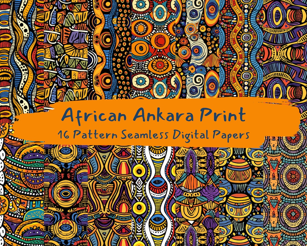 African Ankara Print Pattern Seamless Digital Papers - Printable ...