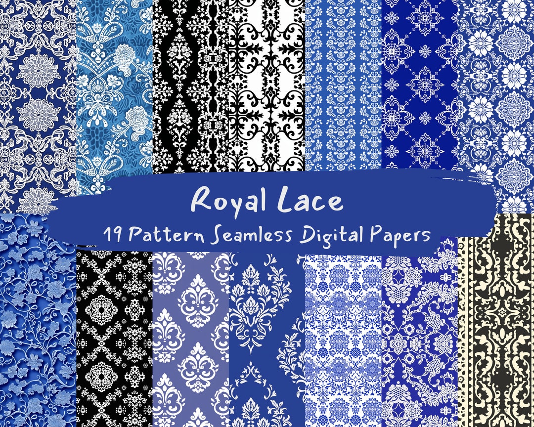 Royal Lace Pattern Seamless Digital Papers - Printable Scrapbook Paper ...