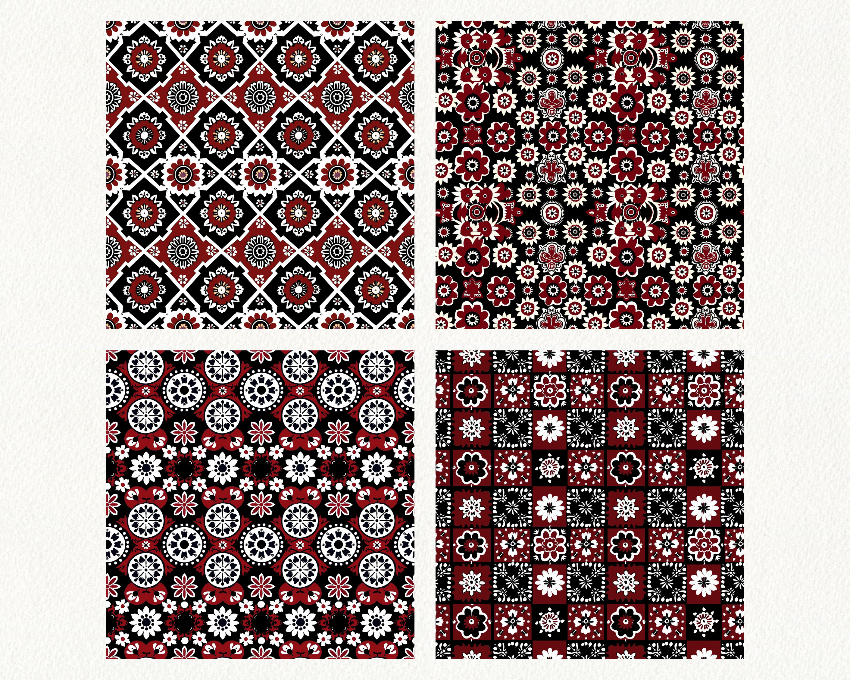 Sindhi Ajrak Pattern Seamless Digital Papers Printable Scrapbook Paper Instant Download ...