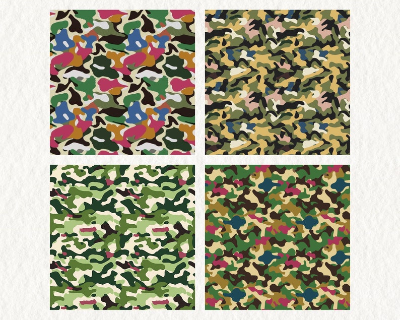 Camouflage, Army Pattern Seamless Digital Papers - Printable Scrapbook ...