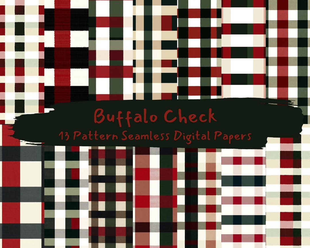 Buffalo Check Pattern Seamless Digital Papers - Printable Scrapbook ...