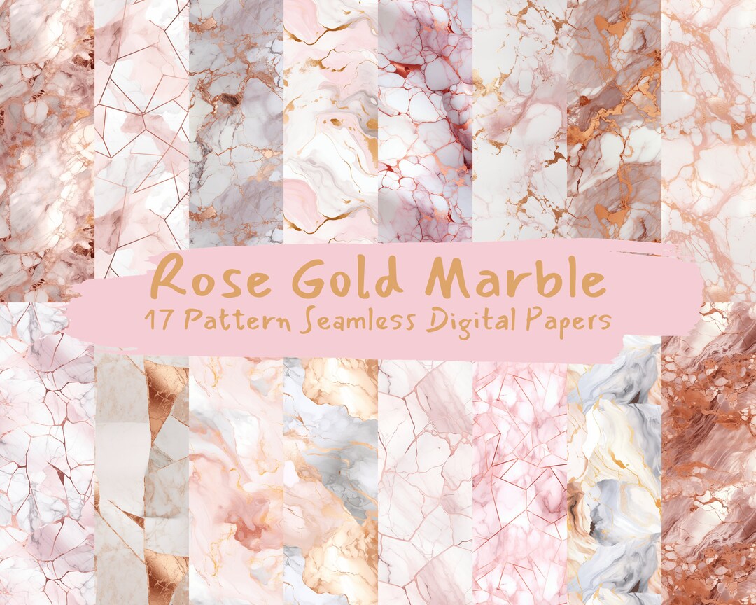 Rose Gold Marble Pattern Seamless Digital Papers - Tile Patterns ...