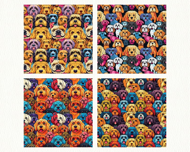Dog Background Pattern Seamless Digital Papers - Etsy