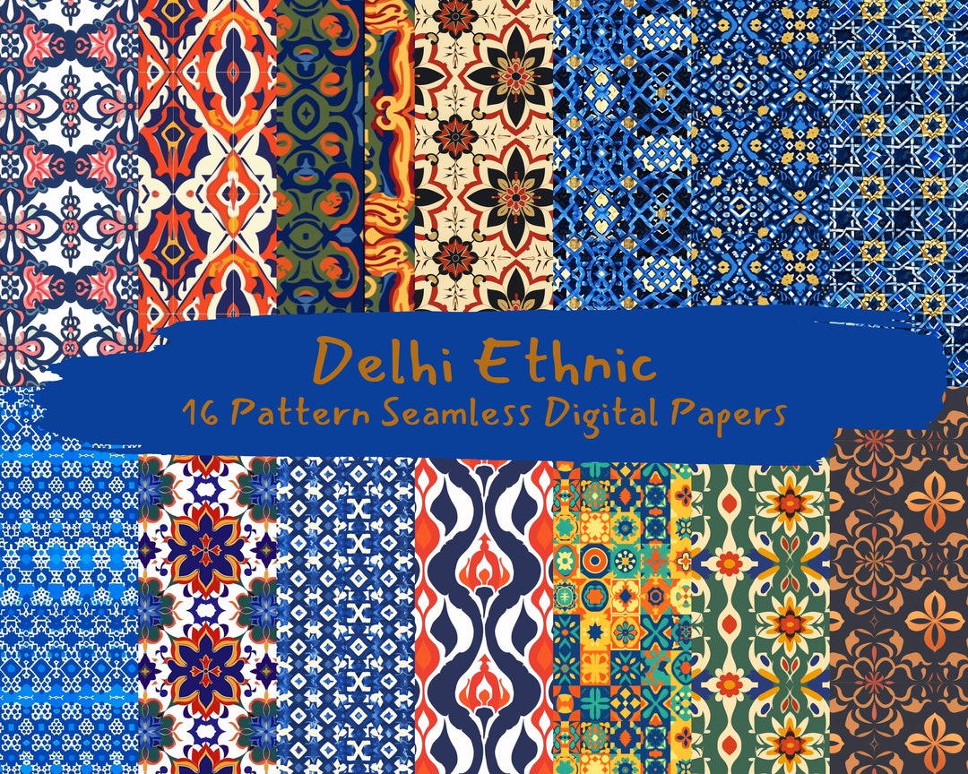 Delhi Ethnic Pattern Seamless Digital Papers - Printable Scrapbook ...