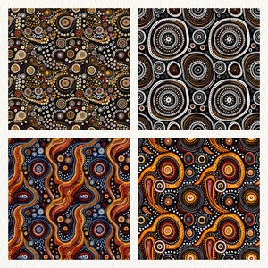 Aboriginal Vectors Pattern Seamless Digital Papers - Printable ...