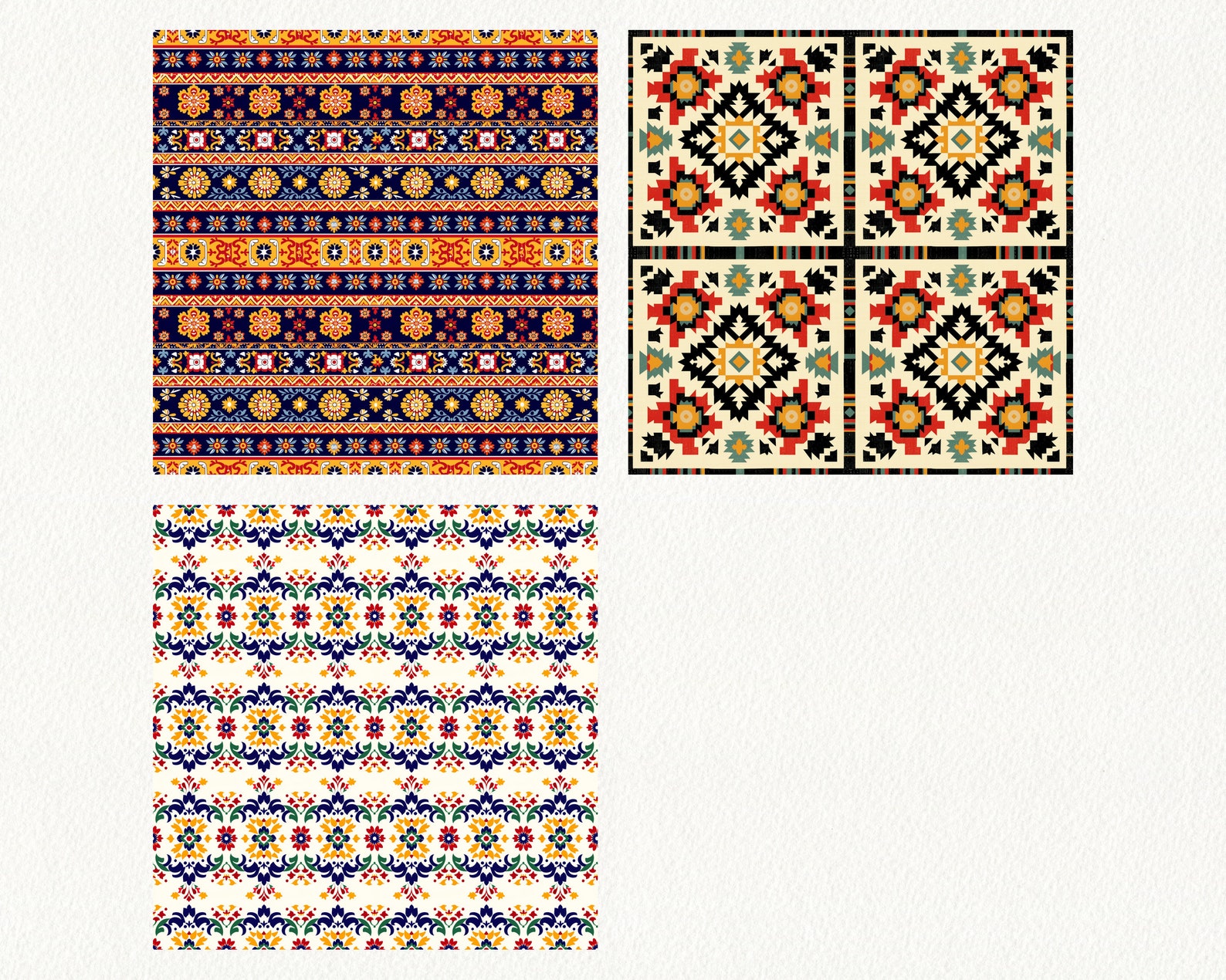 Bulgarian Ethnic Pattern Seamless Digital Papers - Printable Scrapbook ...