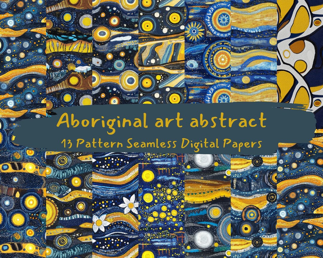 Aboriginal Art Abstract Pattern Seamless Digital Papers - Printable ...