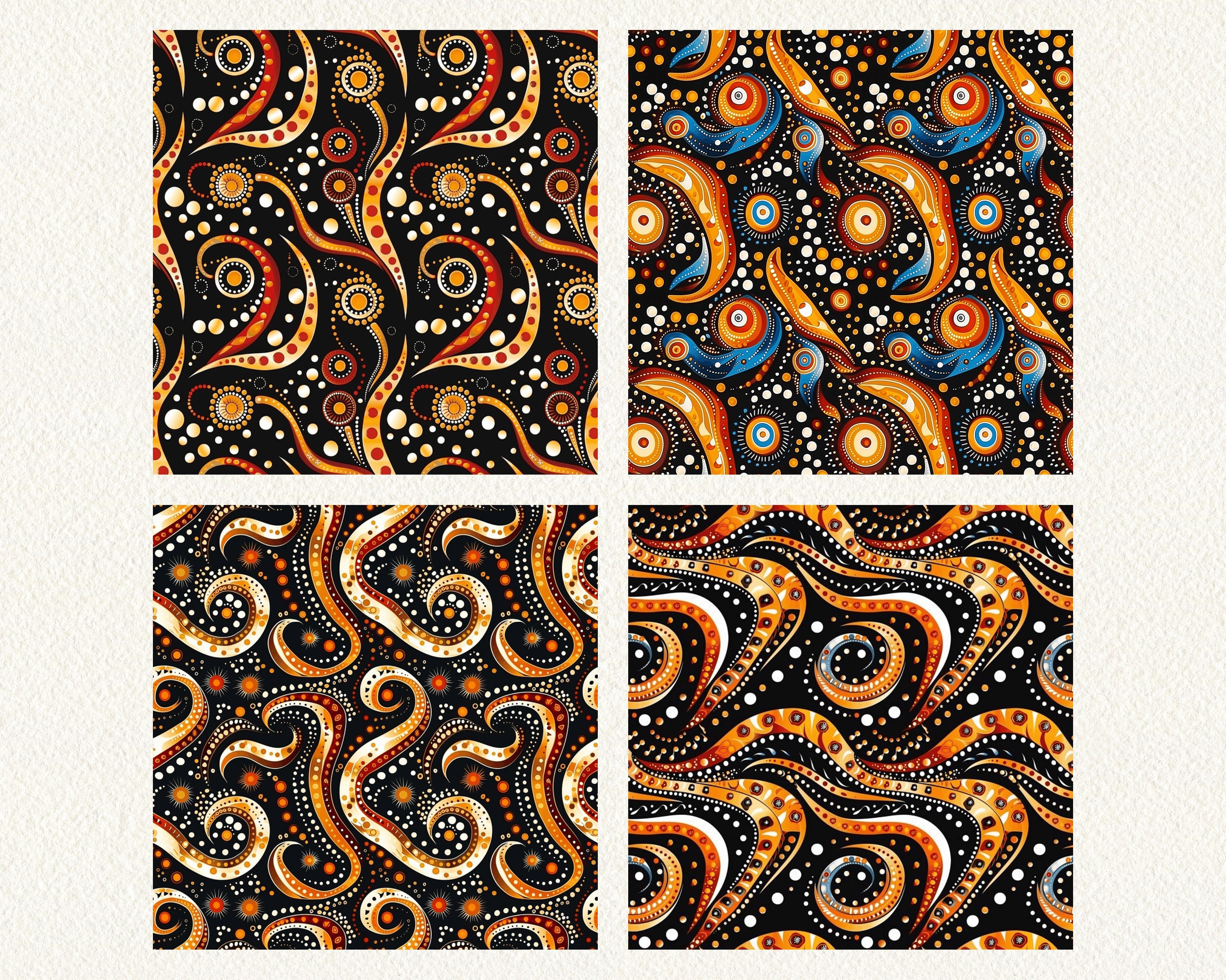 Aboriginal Dreamtime Pattern Seamless Digital Papers - Printable ...