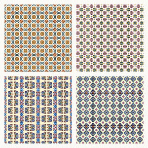 Korean Flat Design Pattern Seamless Digital Papers - Printable ...