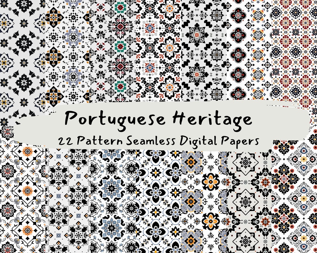 Portuguese Heritage Pattern Seamless Digital Papers - Printable ...