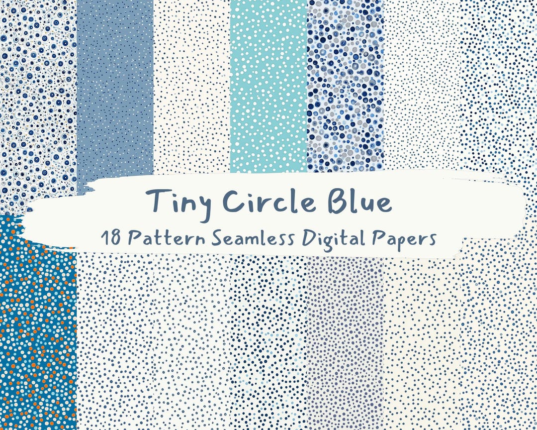 Tiny Circle Blue Pattern Seamless Digital Papers - Printable Scrapbook ...