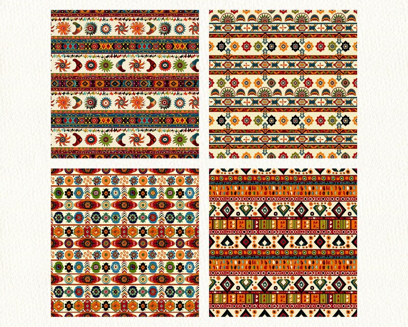 Indian Pathways Pattern Seamless Digital Papers - Printable Scrapbook ...