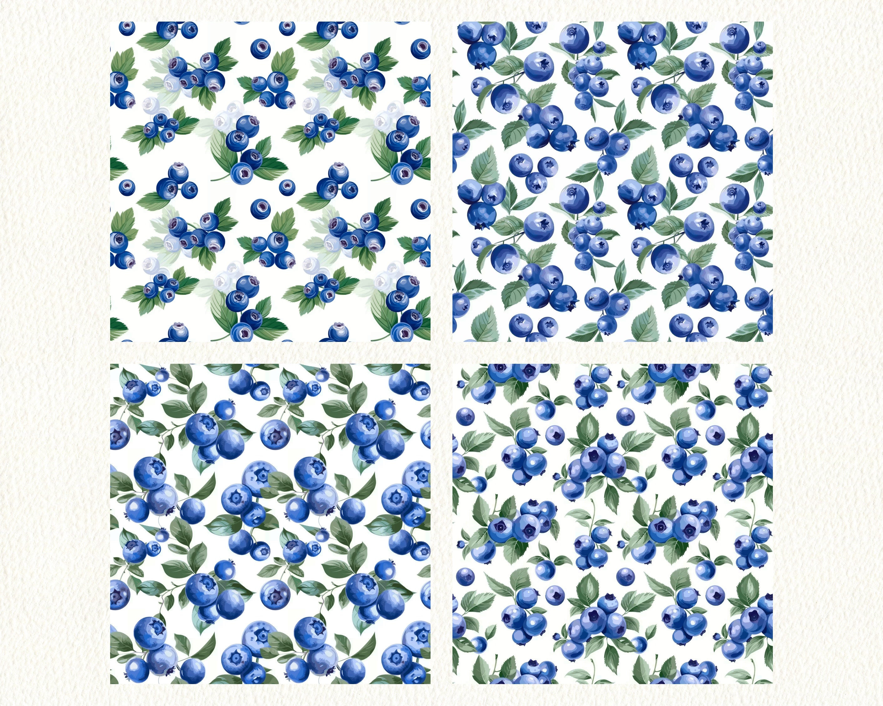 Blueberry Design Pattern Seamless Digital Papers - Etsy