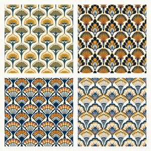 Egyptian Flowers Pattern Seamless Digital Papers - Printable Scrapbook ...