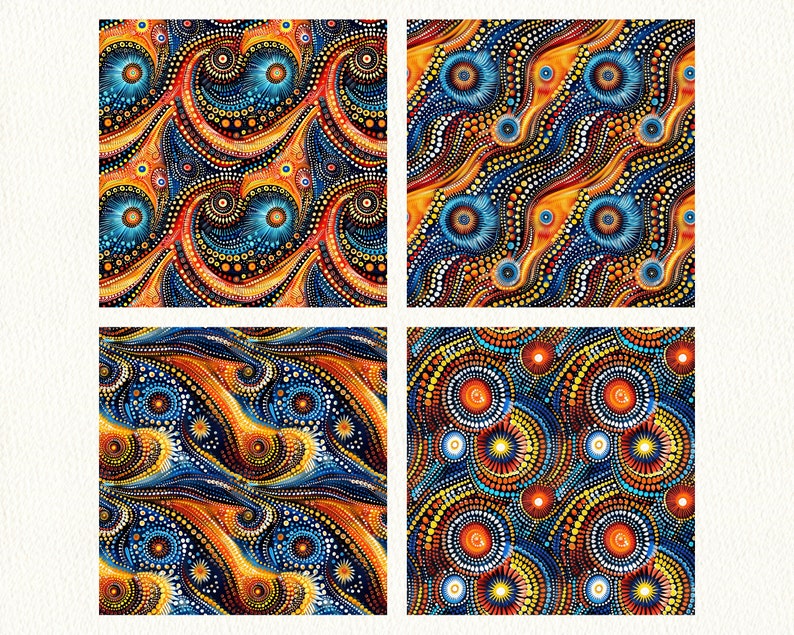 Australian Aboriginal Art Pattern Seamless Digital Papers - Printable ...