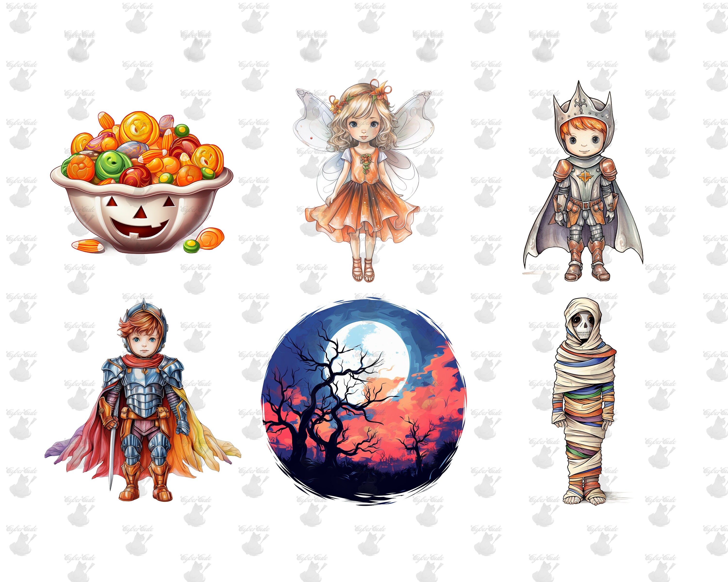 Halloween Kid Dressed in Costumes, Imaginative, Digital Clip Art ...