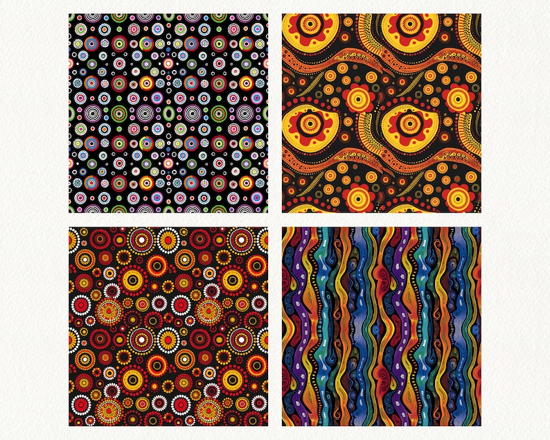 Australian Aboriginal Pattern Seamless Digital Papers Printable ...