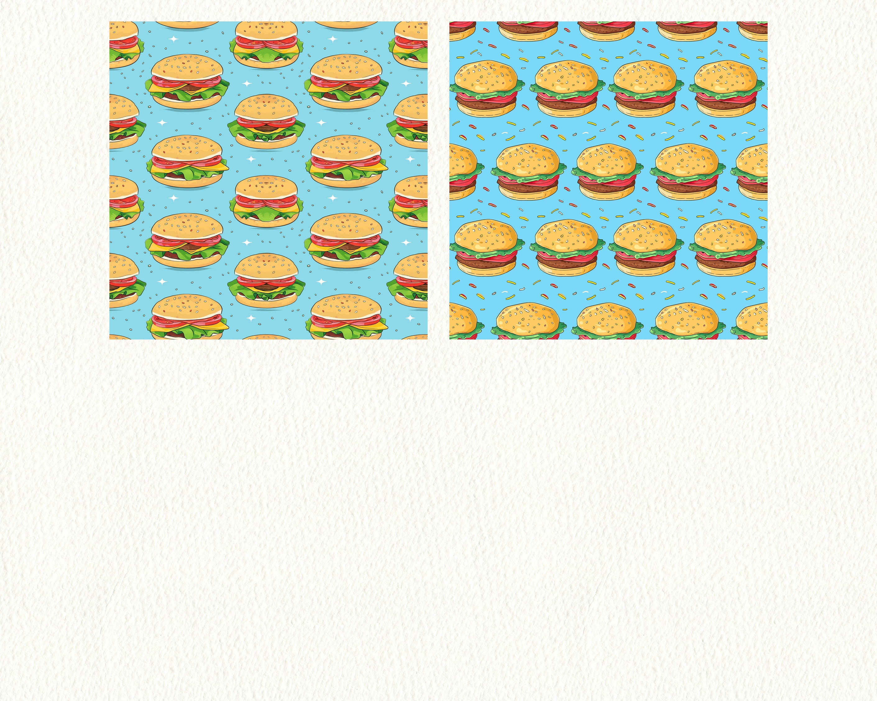 Hamburger Pattern Seamless Digital Papers Printable Scrapbook Paper ...