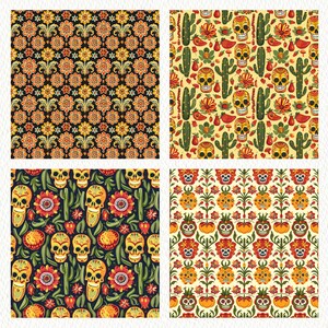 Traditional Mexican Pattern Seamless Digital Papers - Printable ...