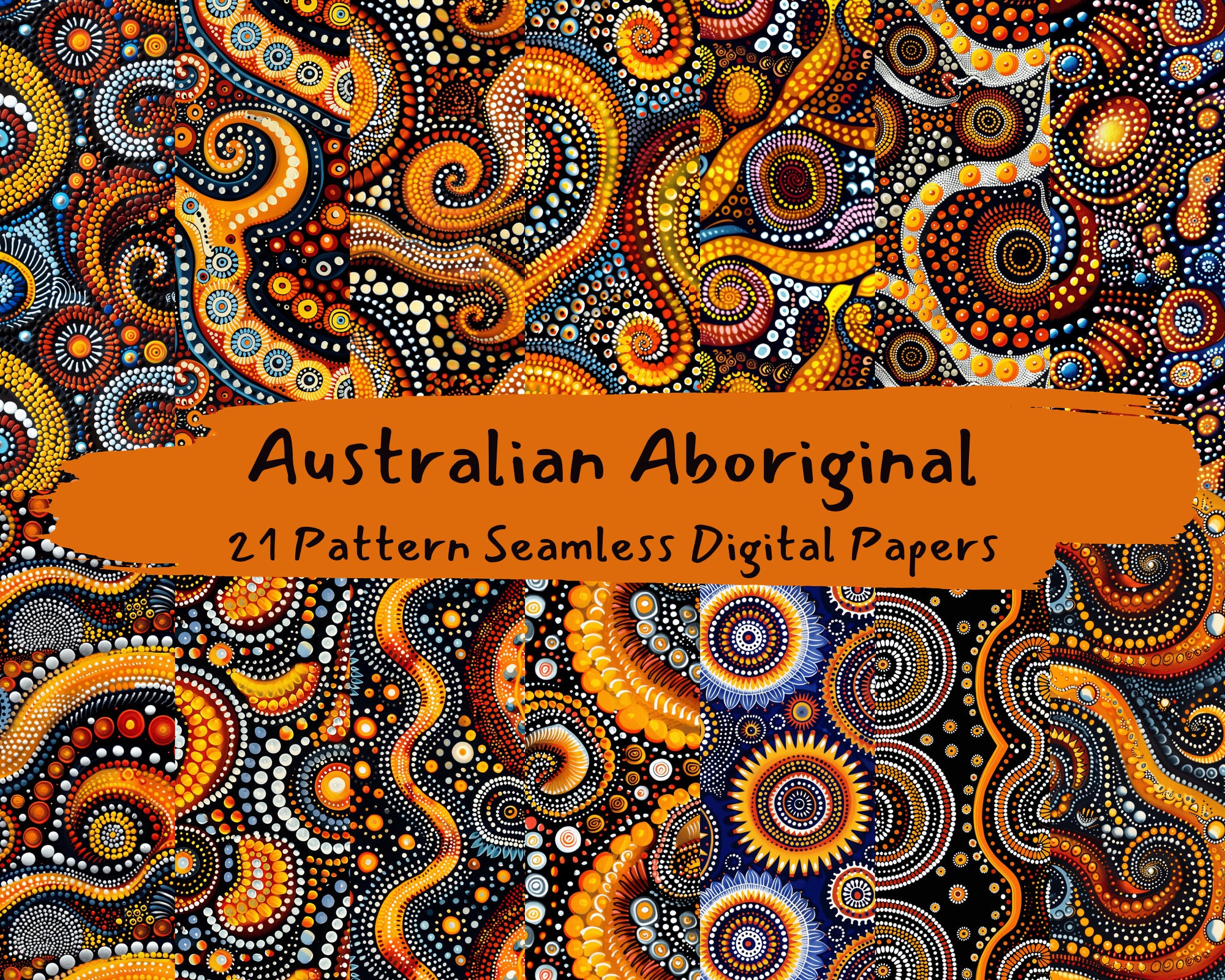 Australian Aboriginal Pattern Seamless Digital Papers Printable ...
