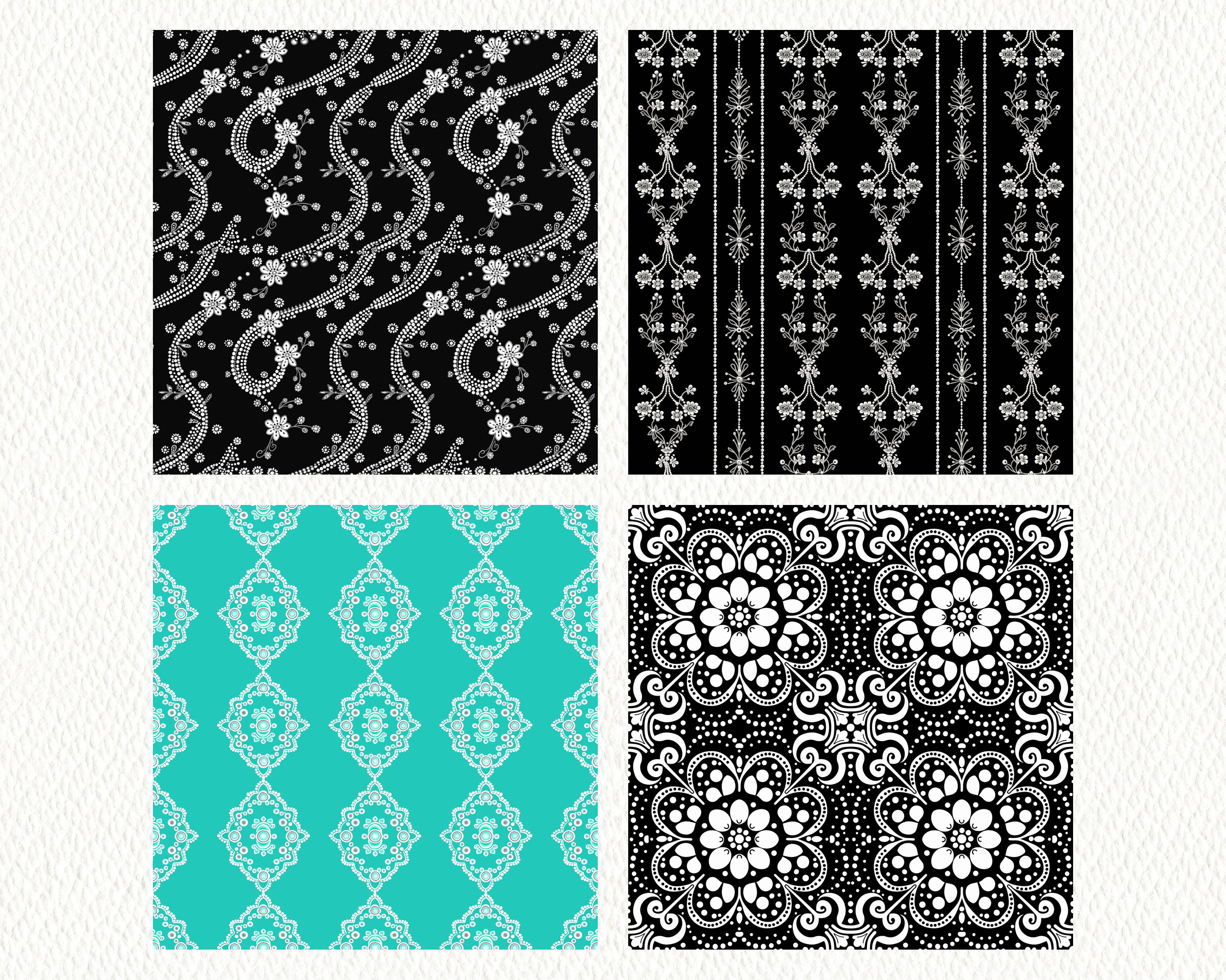 Beaded Lace Pattern Seamless Digital Papers - Printable Scrapbook Paper ...